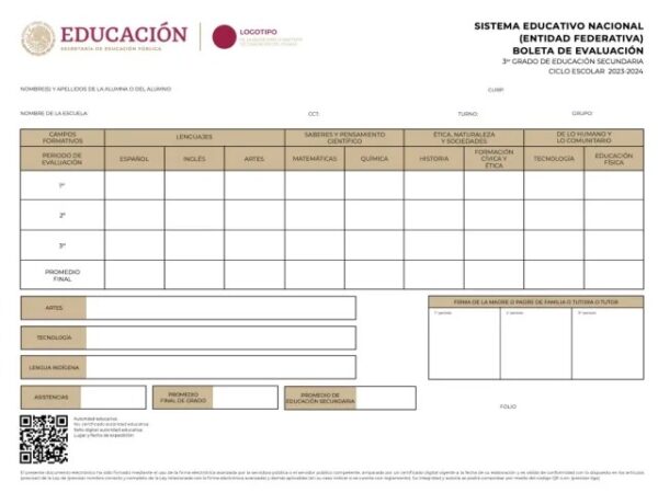 SEP da a conocer el nuevo formato para las boletas de calificaciones ...